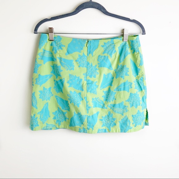 Lilly Pulitzer | Skirts | Lilly Pulitzer Blue Green Seashell Mini Skirt ...
